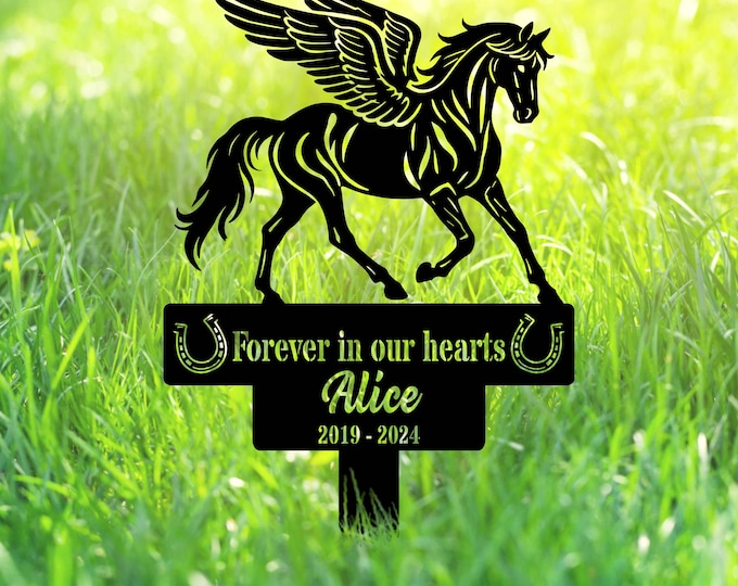 Custom Horse Memorial Sign, Horse Stake, Grave Markers, Horse Sign With ...