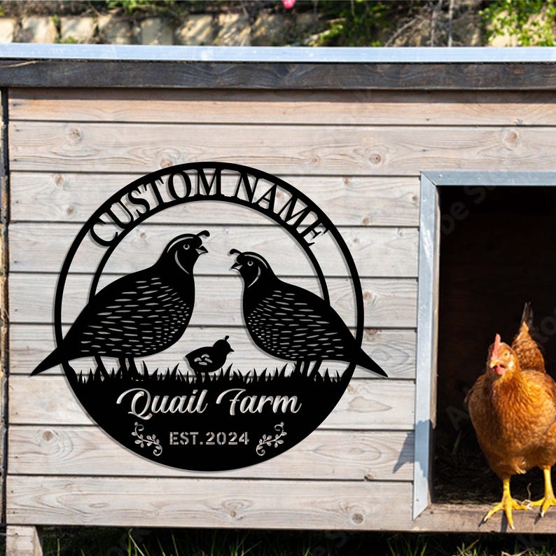 Personalized Quail Metal Wall Art, Quail Ranch Name Sign, Custom Quail ...