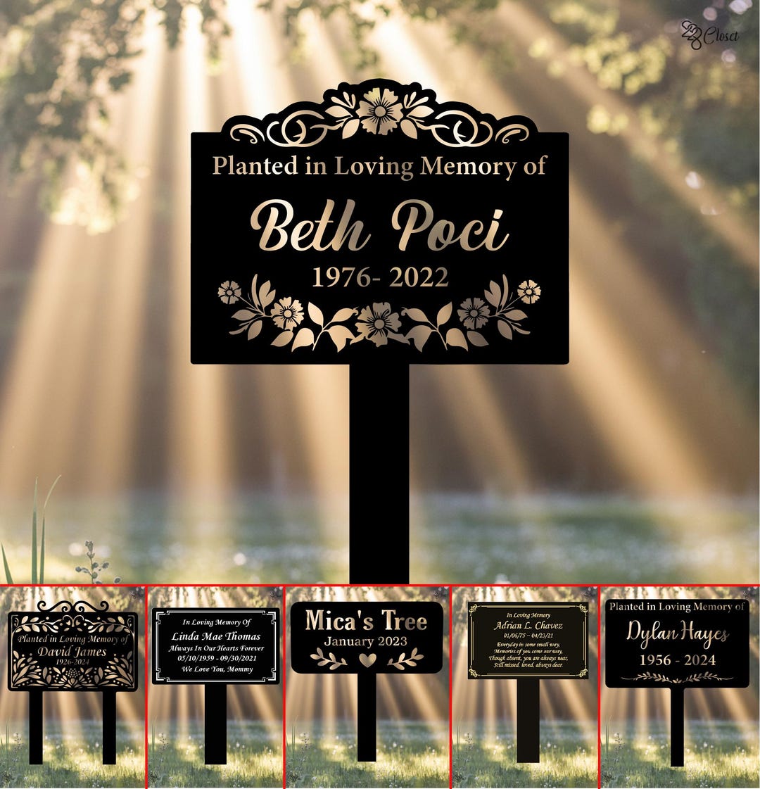 Custom Memorial Garden Sign, Planted in Loving Memory Metal, Outdoor ...