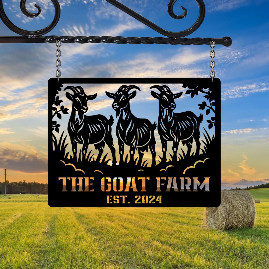 Custom Goat Farm Name Sign, Personalized Goat Ranch Farm Sign, Farm ...