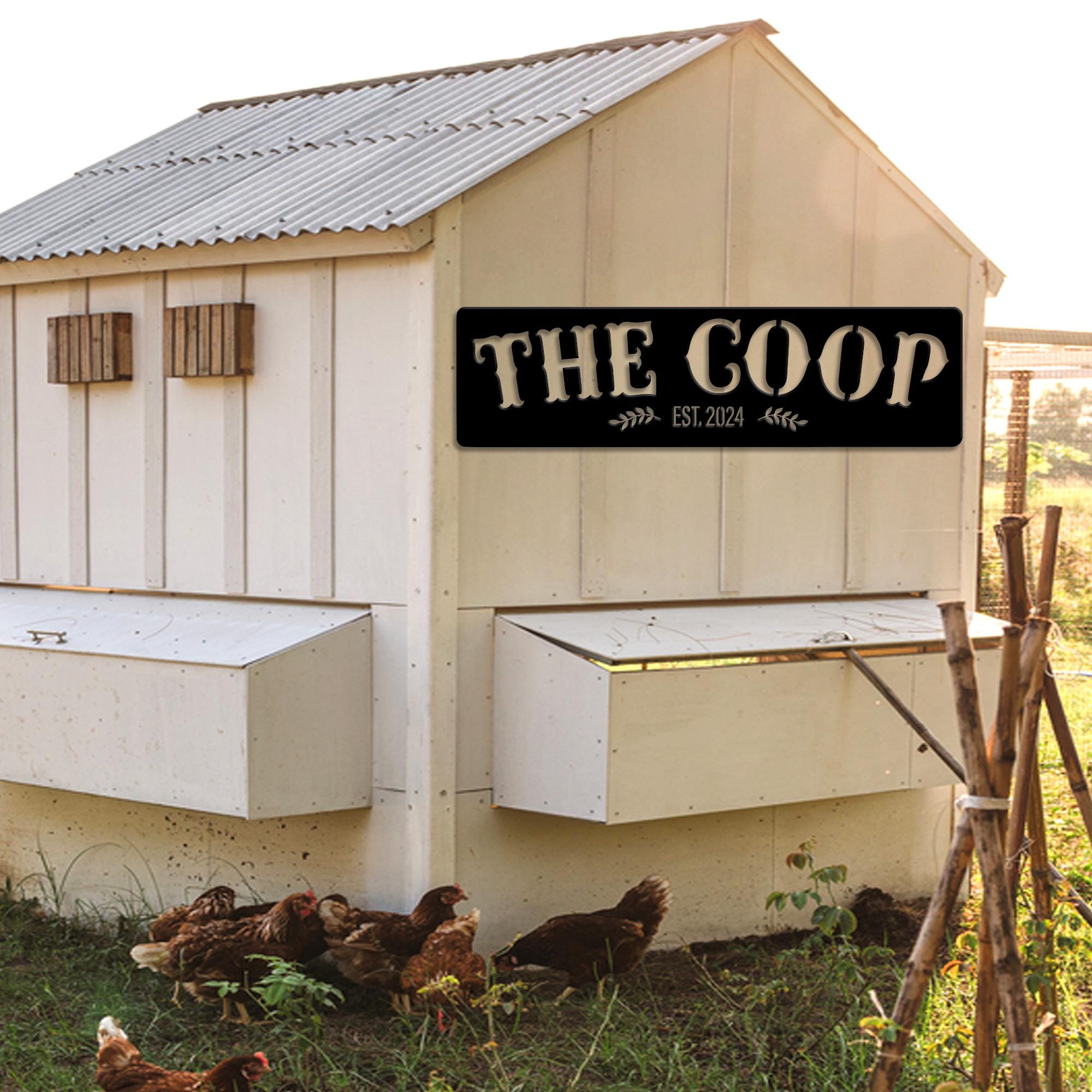 Personalized Hen House Sign Metal Sign, Custom Chicken Coop Sign Farm ...