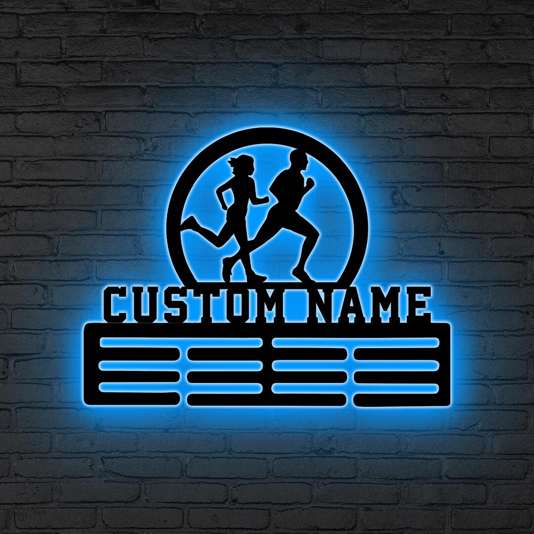 Trail Running Medal Holder LED Lights 12 Rungs for Medals & Ribbons ...