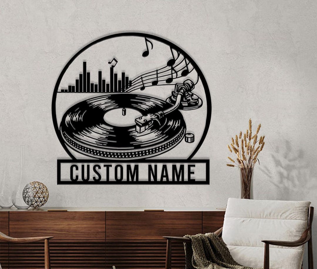 Personalized Vinyl Record Metal Wall Art, Music Room Decor Home Decor ...