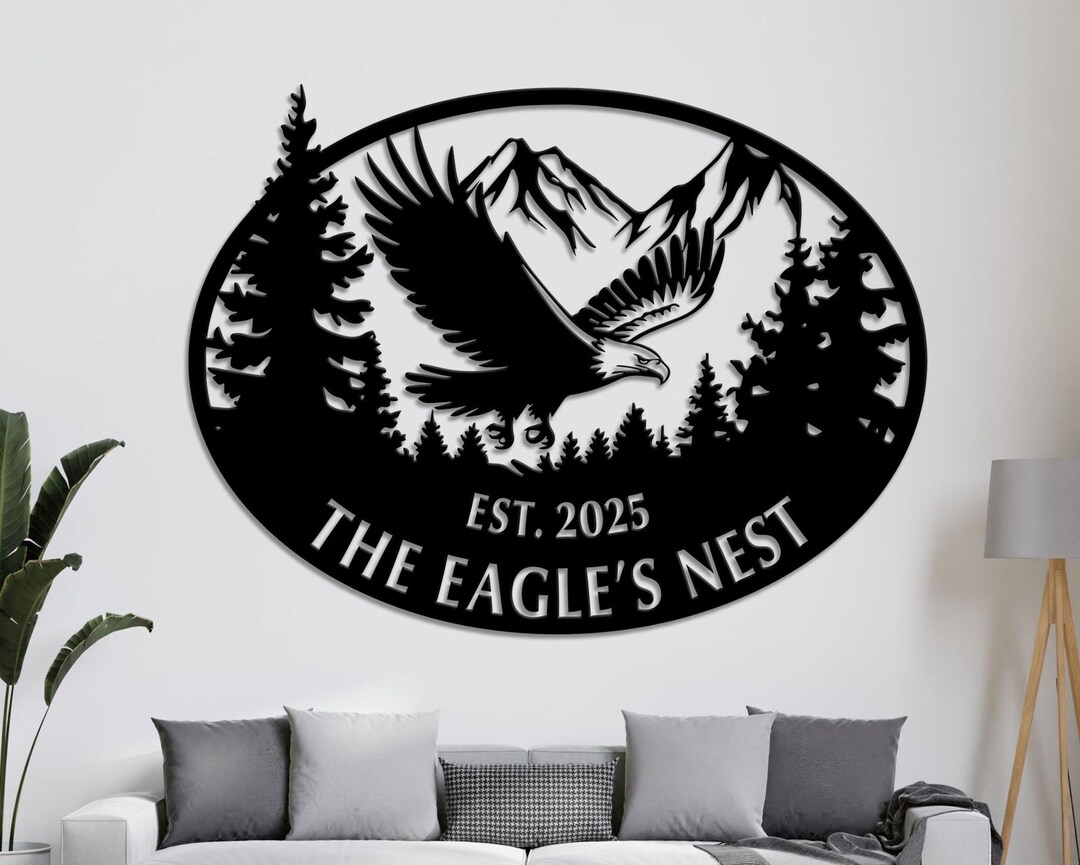 Personalized Outdoor Eagle Monogram,eagle Address Sign Metal Sign With ...