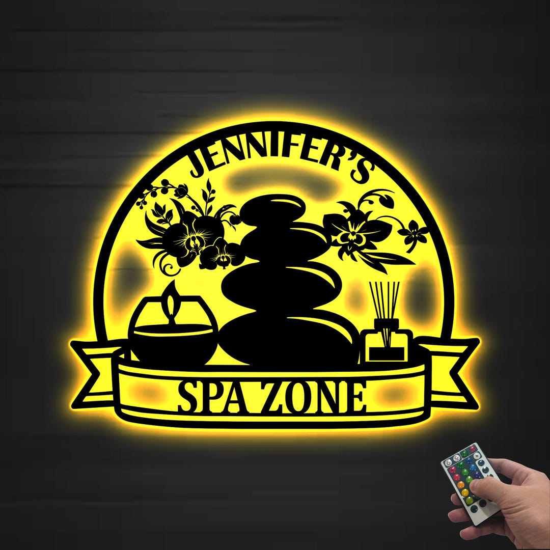 Personalized Spa Zone Name Sign Led Lights, Custom Massage Therapist ...