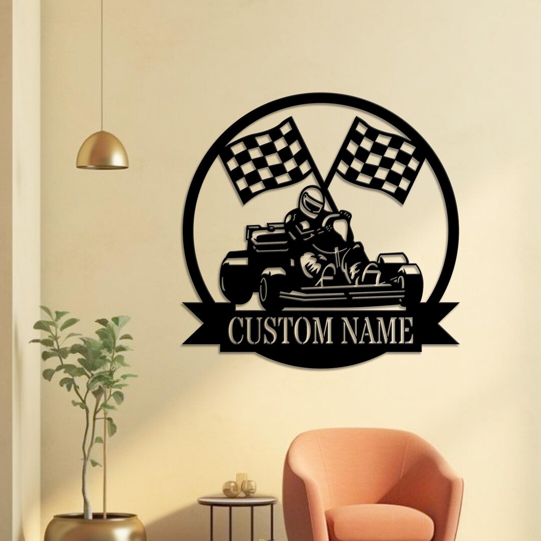 Custom Go Kart Racing Metal Sign, Personalized Racer Name Sign, Go Kart ...