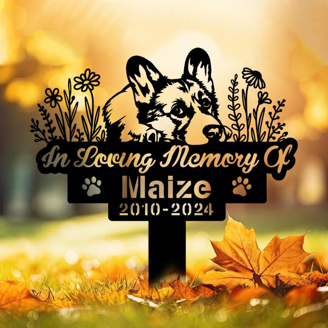 Custom Corgi Dog Memorial Sign, Custom Pet Grave Marker, Pet Loss Gift ...