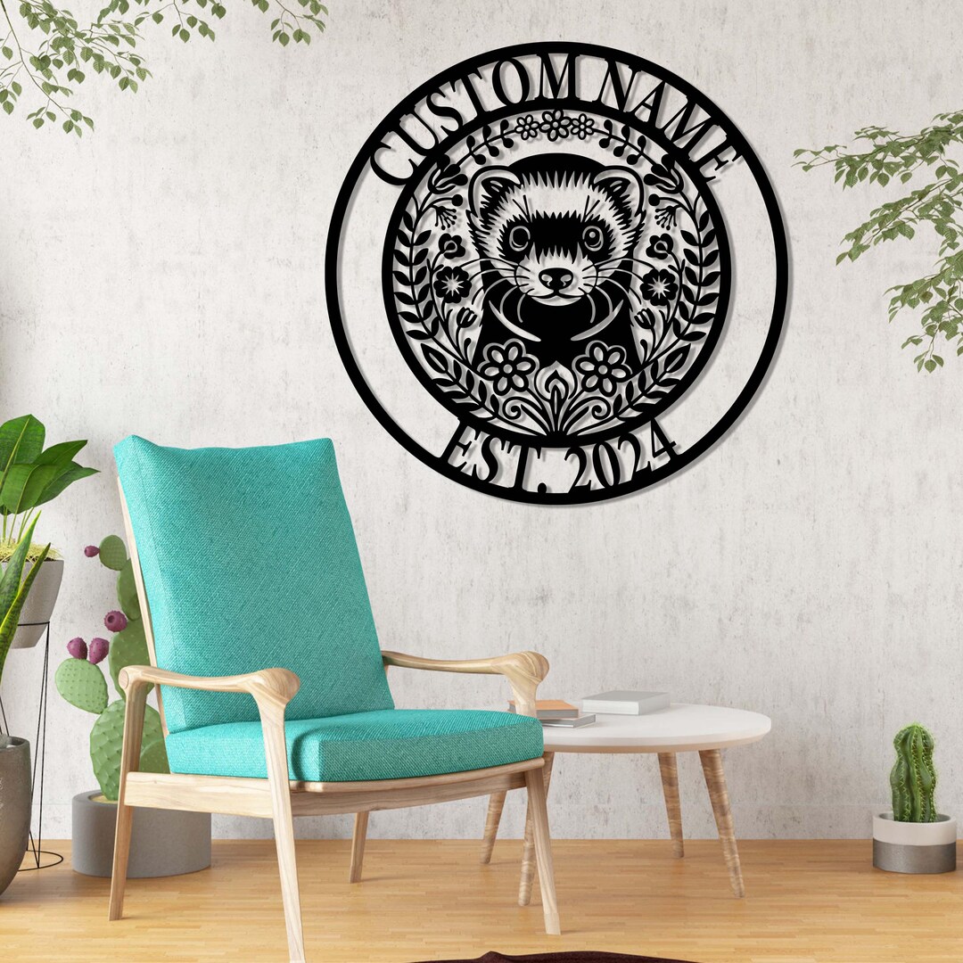 Custom Ferret Metal Wall,ferret Metal Sign,personalized Ferret Name ...