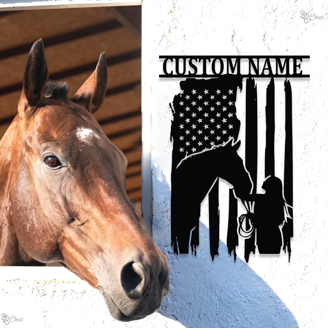 Equestrian Sign Horse Stable Sign, Horse Lover Gift, Custom Horse and ...