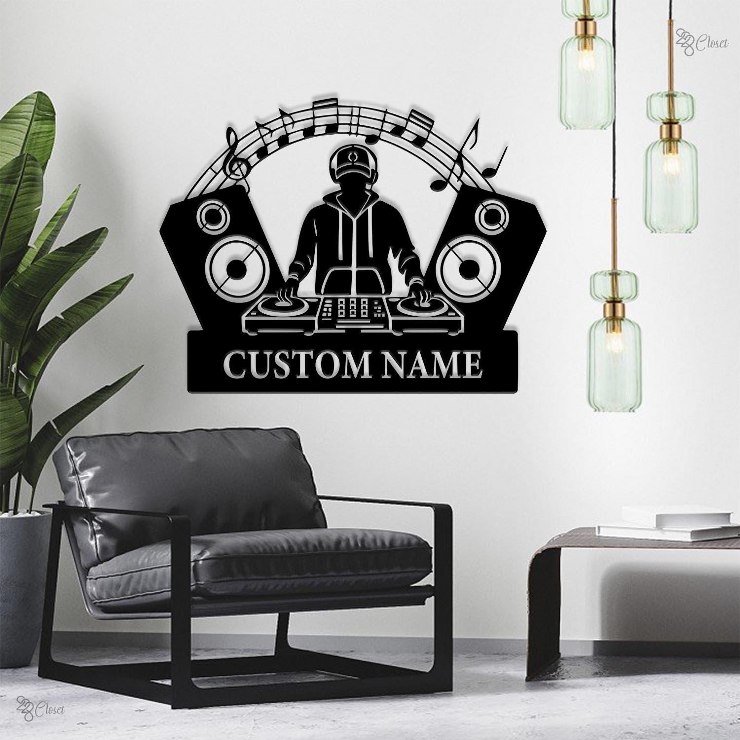 Custom DJ Metal Wall Art Sign, Personalized Music Room Decor, DJ Gift ...