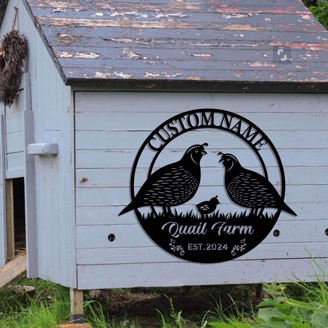 Personalized Quail Metal Wall Art, Quail Ranch Name Sign, Custom Quail ...