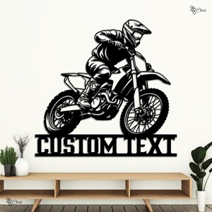 Custom LED Dirt Bike Sign, Personalized Motocross Wall Light, Garage ...