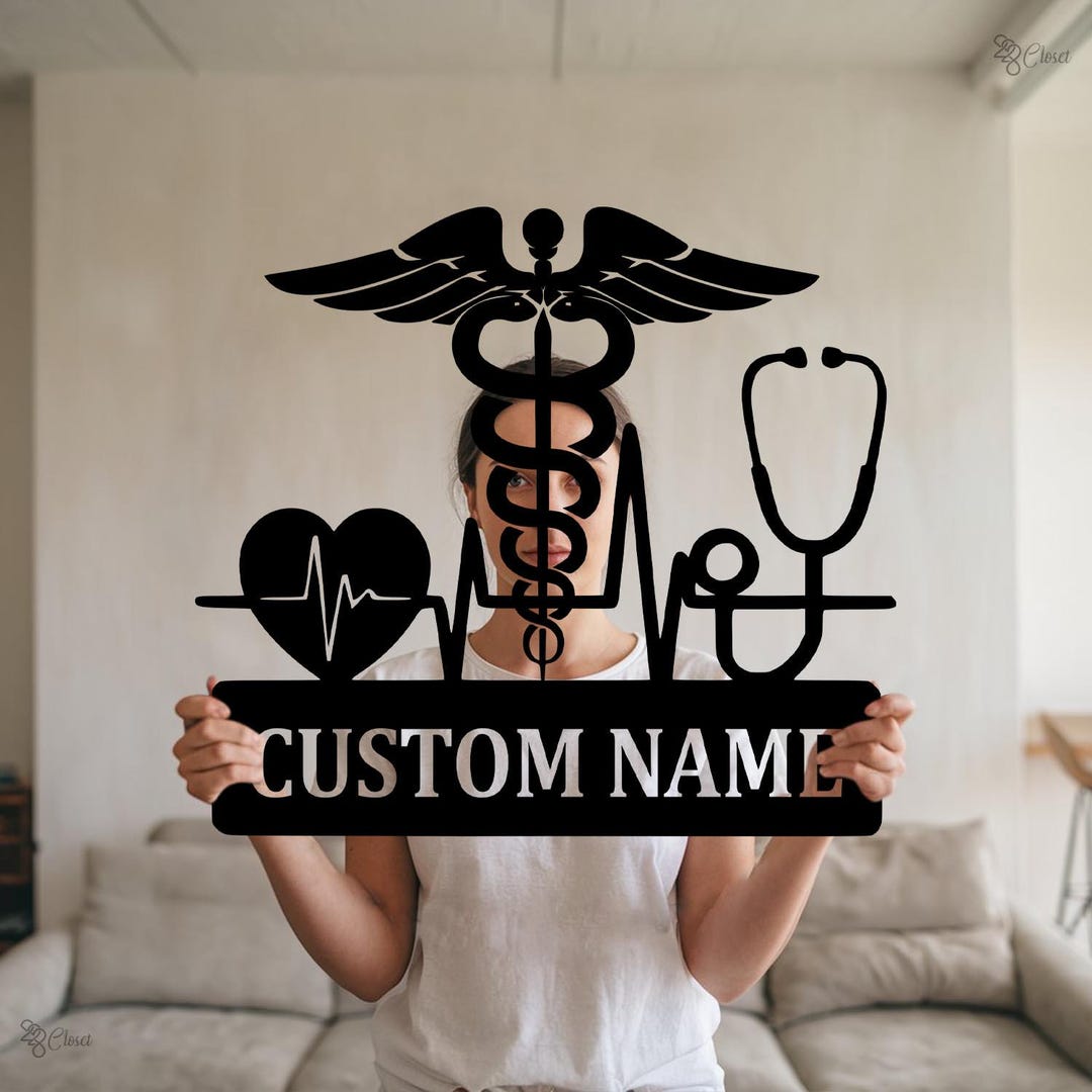 Custom Doctor Medical Metal Sign, Personalized Doctor Name Sign, Nurse ...