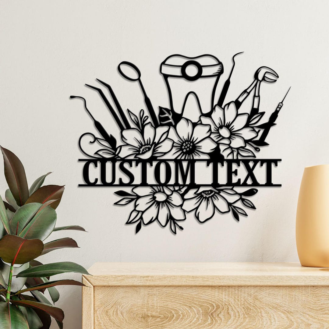 Custom Dentist Metal Sign, Dentist Office Wall, Personalized Dentist ...