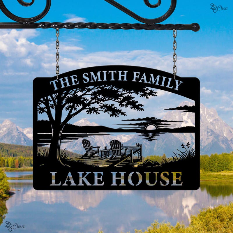 Outdoor Hanging Sign Lake - Etsy