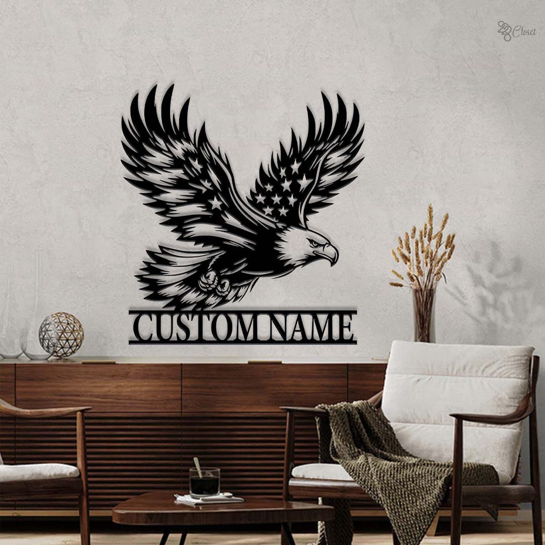 Custom Outdoor Eagle Metal Sign, American Eagle Metal Bird, Metal Eagle ...