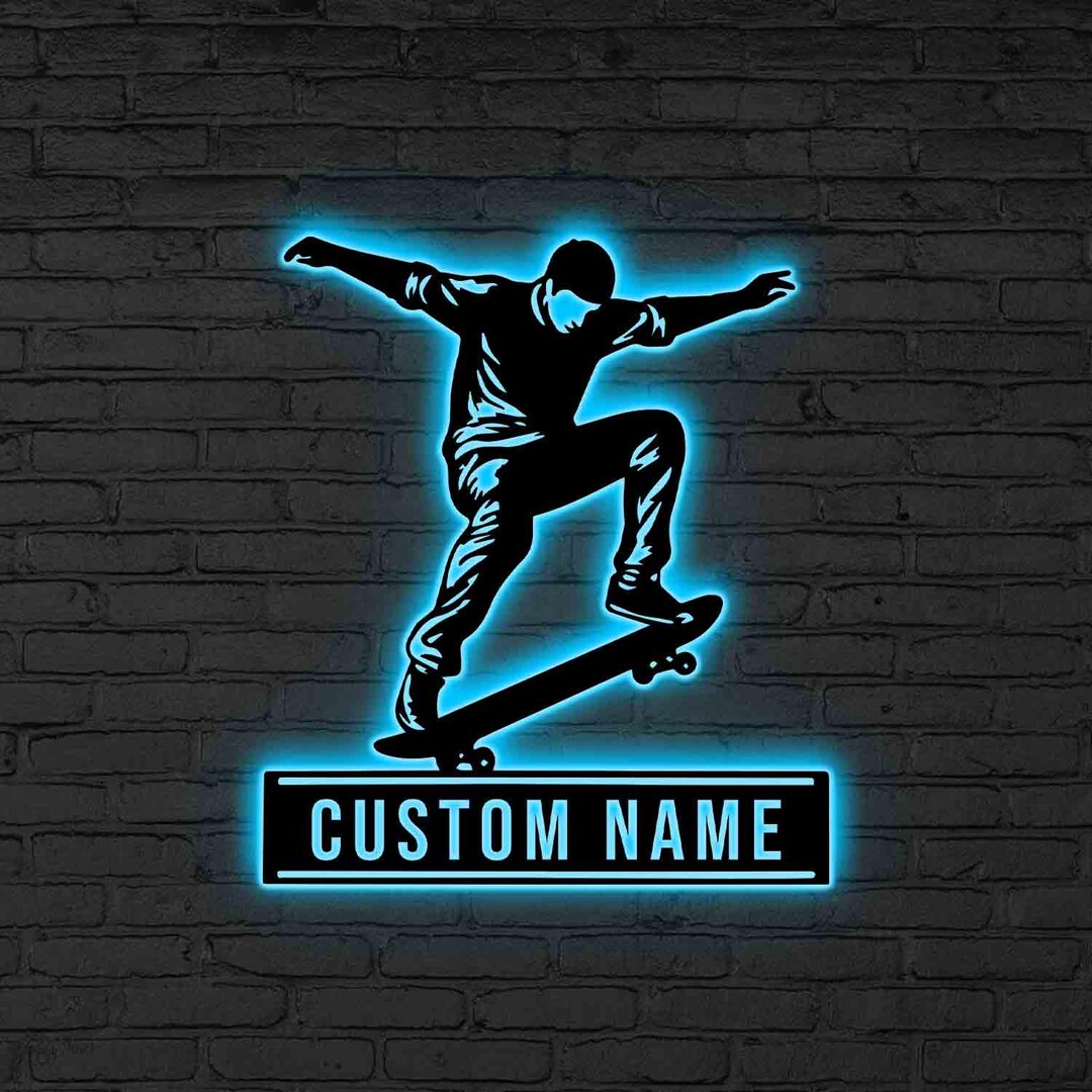 Custom Skateboard Neon Sign,personalized LED Wall Light for Skaters ...