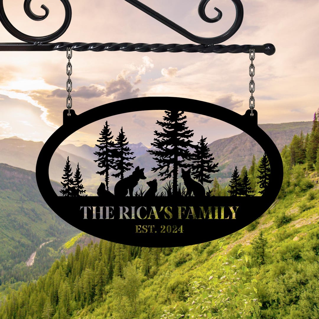 Personalized Metal Fox Sign Wall Art, Outdoor Decor, Yard Decor, Fox ...