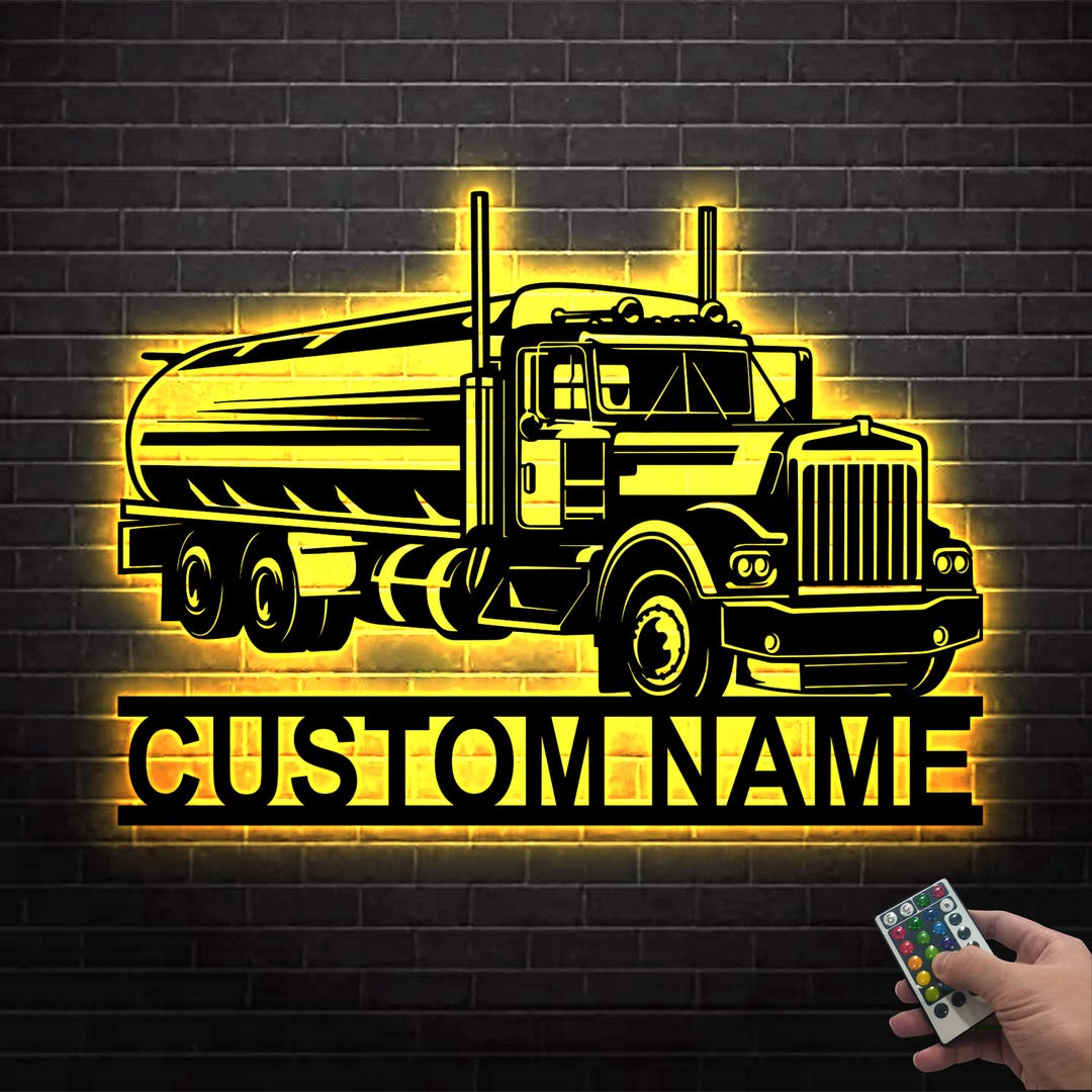 Custom Metal Tank Truck Driver Sign Led Light, Truck Driver Gift, Tank ...