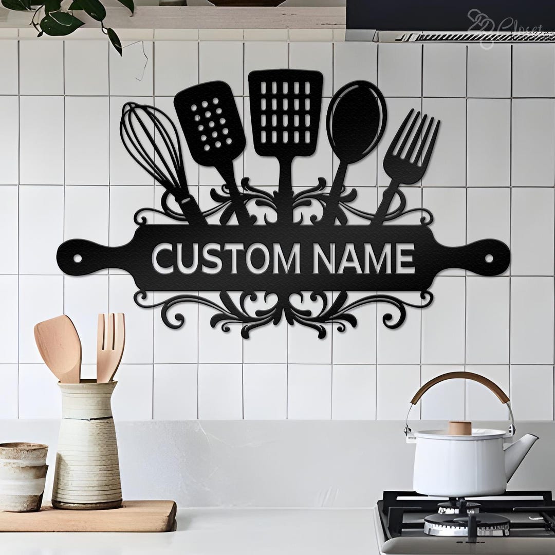 Custom Family Kitchen Sign, Custom Kitchen Wall Decor, Kitchen Wall Art ...