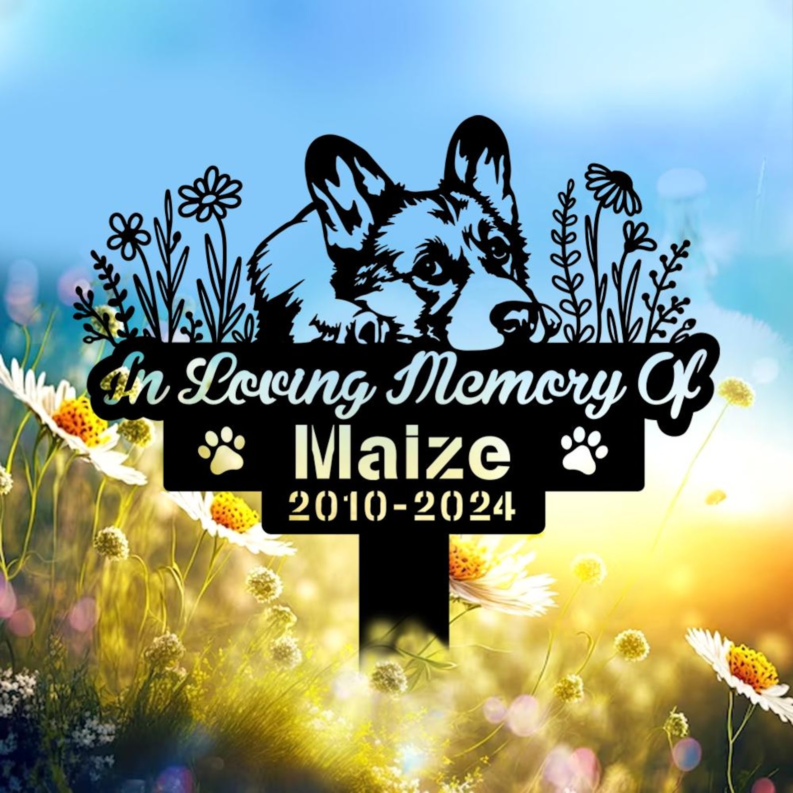 Custom Corgi Dog Memorial Sign, Custom Pet Grave Marker, Pet Loss Gift ...
