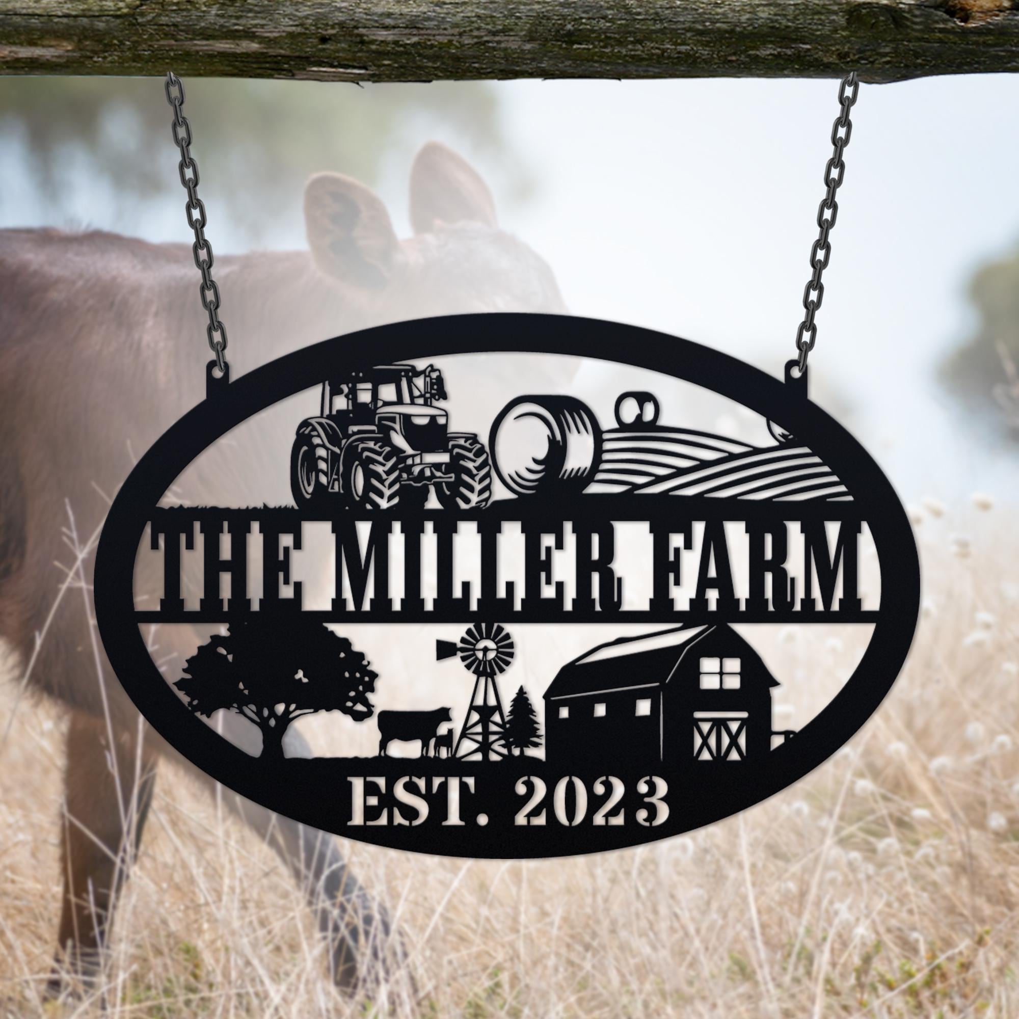 Personalized Metal Farm Sign, Farmhouse Metal Sign, Custom Ranch Sign ...