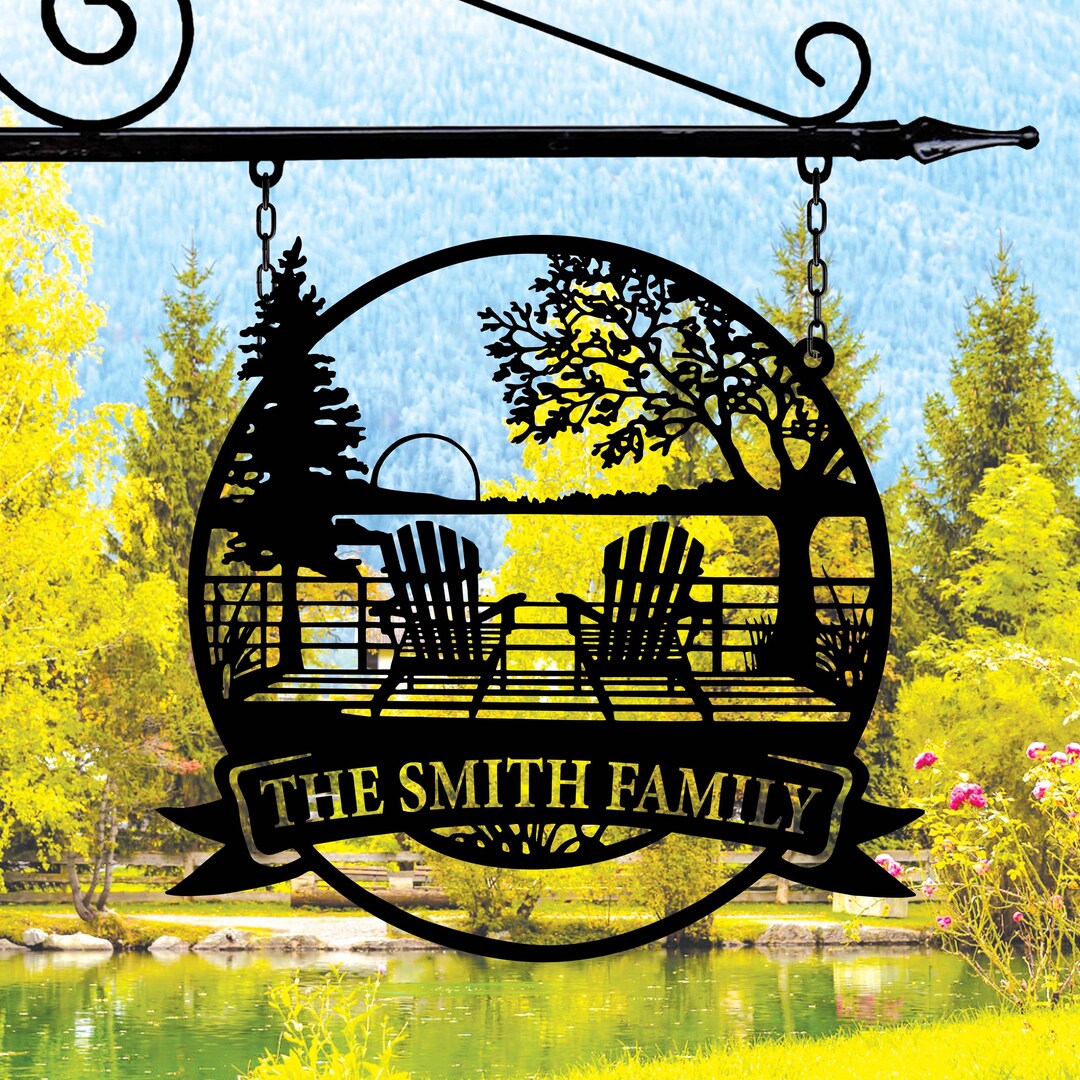 Personalized Lake House Metal Sign Wall, Forest Lake Sign, Custom Lake ...