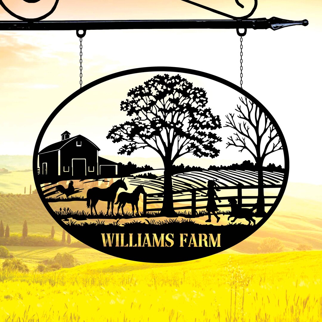 Custom Farm Metal Sign Wall, Animal Farm Sign, Ranch Sign, Barn Sign ...