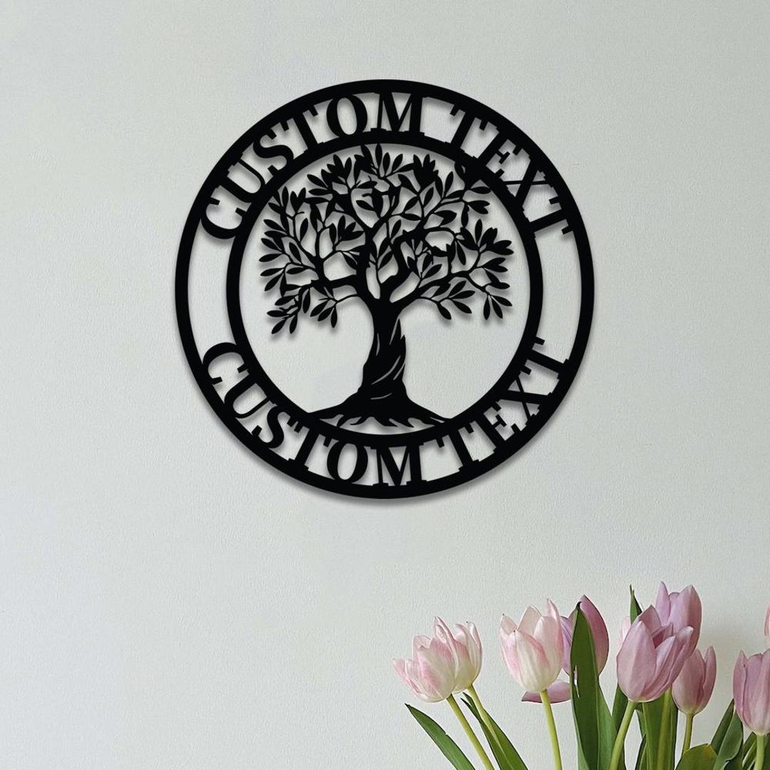 Custom Family Tree Metal Sign, Tree of Life Decor, Family Tree Wall ...