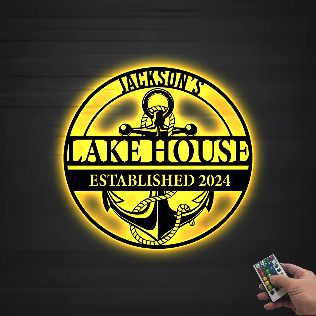 Personalized Anchor Metal Sign Led Light, Anchor Name Sign,anchor Sign ...