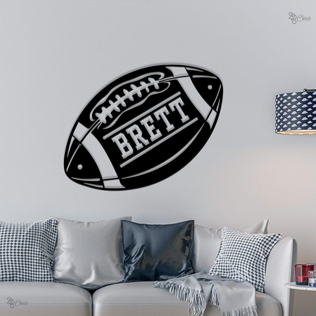 Personalized Football Wall Sign, Sports Decor for Boy Room, Football ...