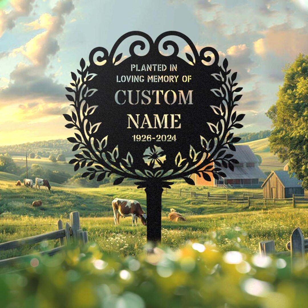 Custom Memorial Garden Sign, Flower Grave Marker, Remembrance Gift ...