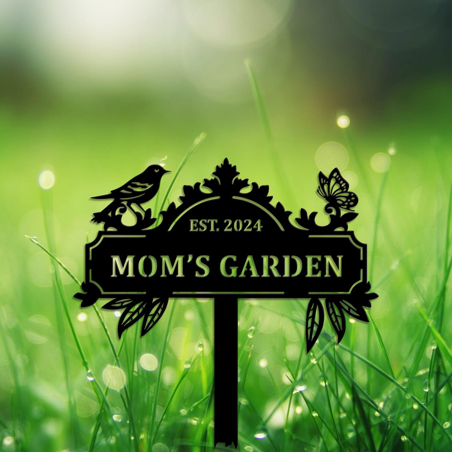 Custom Garden Sign With Stake, Yard Décor, Personalized Garden Name ...
