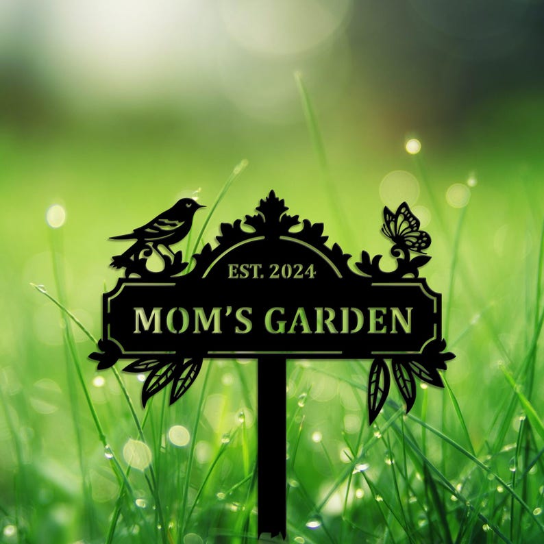 Custom Garden Sign With Stake, Yard Décor, Personalized Garden Name ...