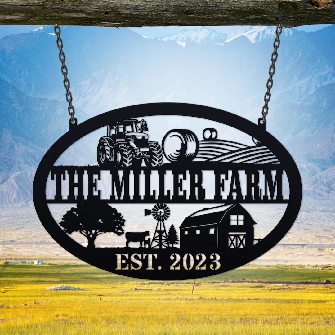 Personalized Metal Farm Sign, Farmhouse Metal Sign, Custom Ranch Sign ...