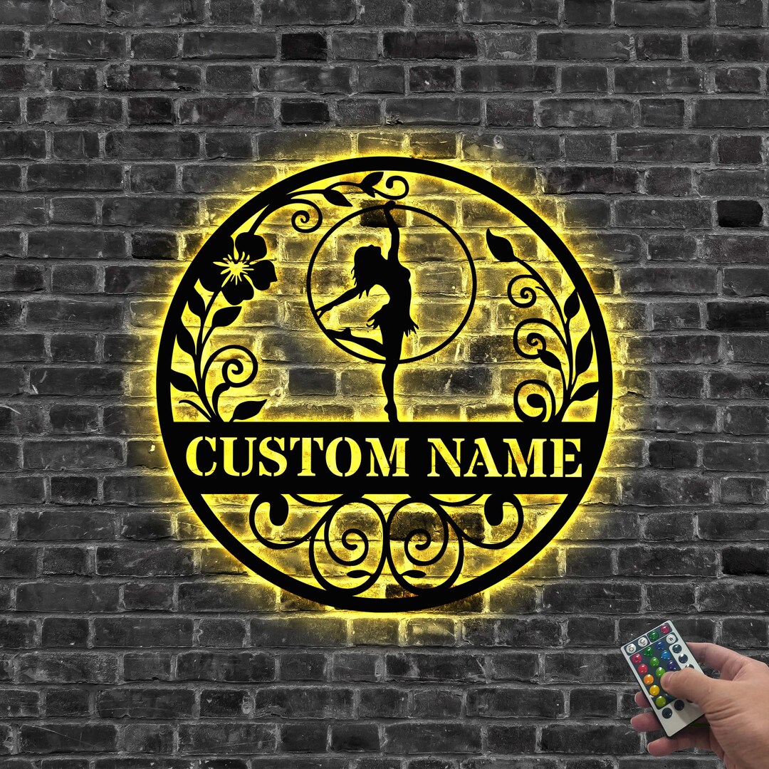 Custom Hula Hoop Metal Sign With Led Lights| Hula Hoop Metal Wall Art ...