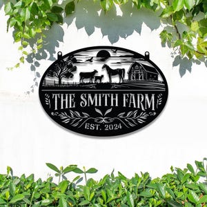 Custom Farmhouse Metal Sign Wall Art, Personalized Metal Farm Sign ...