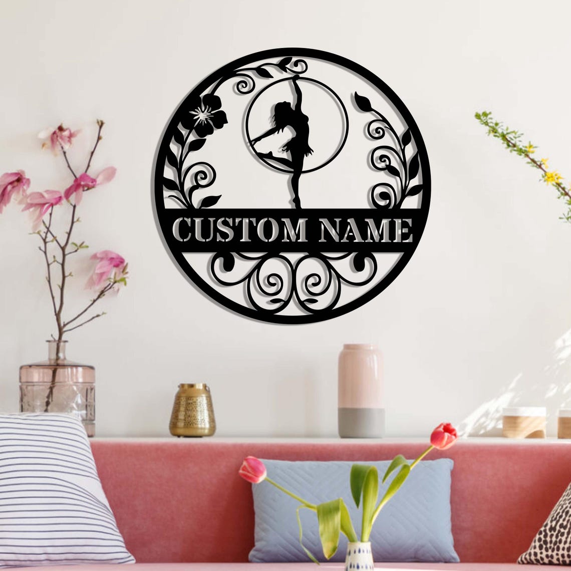 Custom Hula Hoop Metal Sign With Led Lights| Hula Hoop Metal Wall Art ...