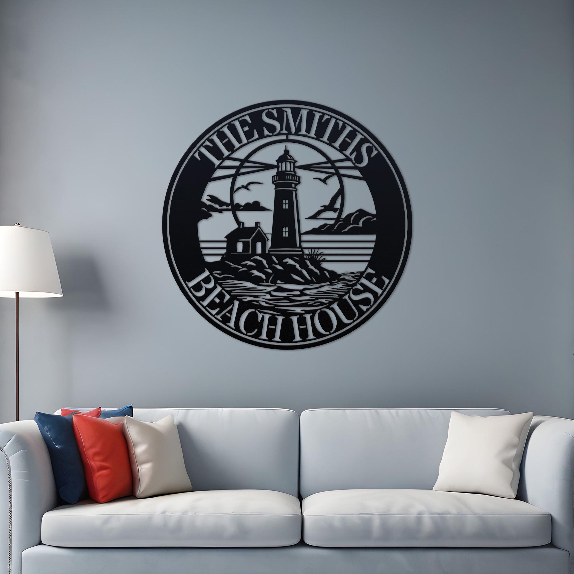 Personalized Light House Name Sign, Custom Lighthouse Metal Wall,beach ...