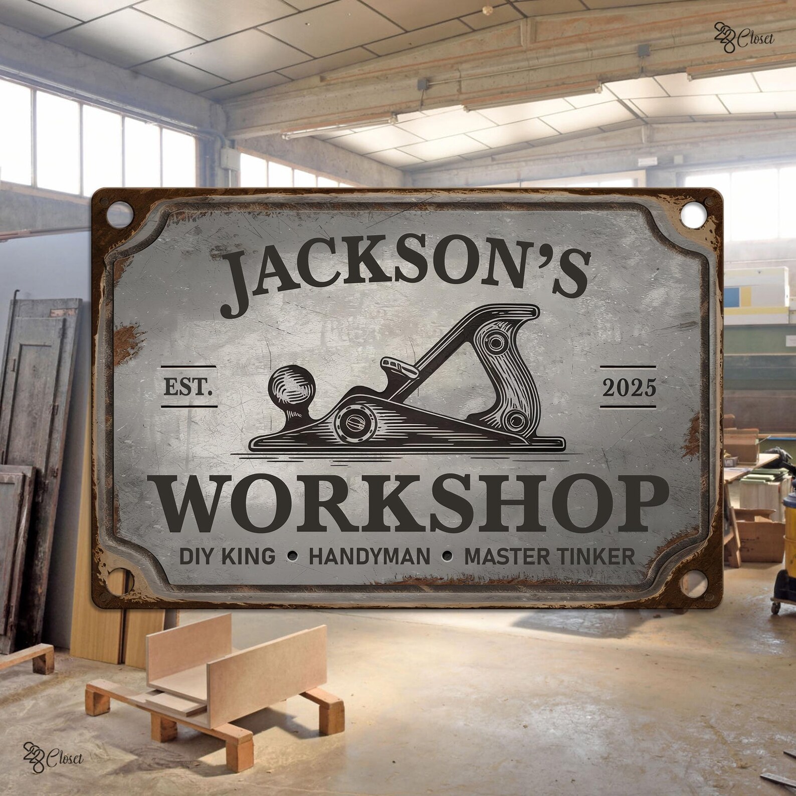 Personalized Metal Workshop Sign, Custom Tools Metal Sign, Father's Day ...
