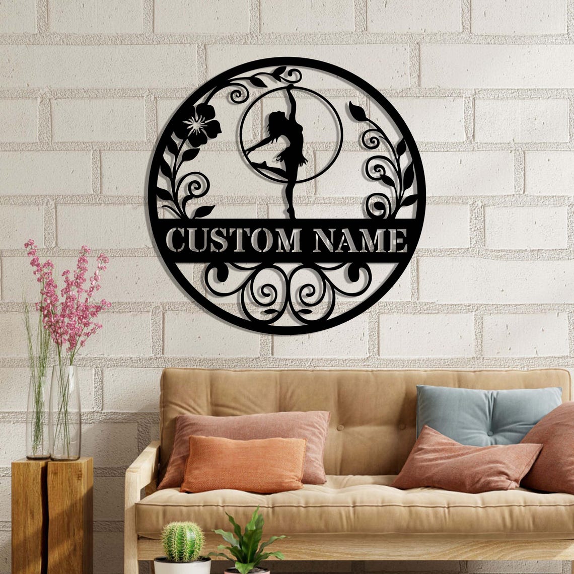 Custom Hula Hoop Metal Sign With Led Lights| Hula Hoop Metal Wall Art ...