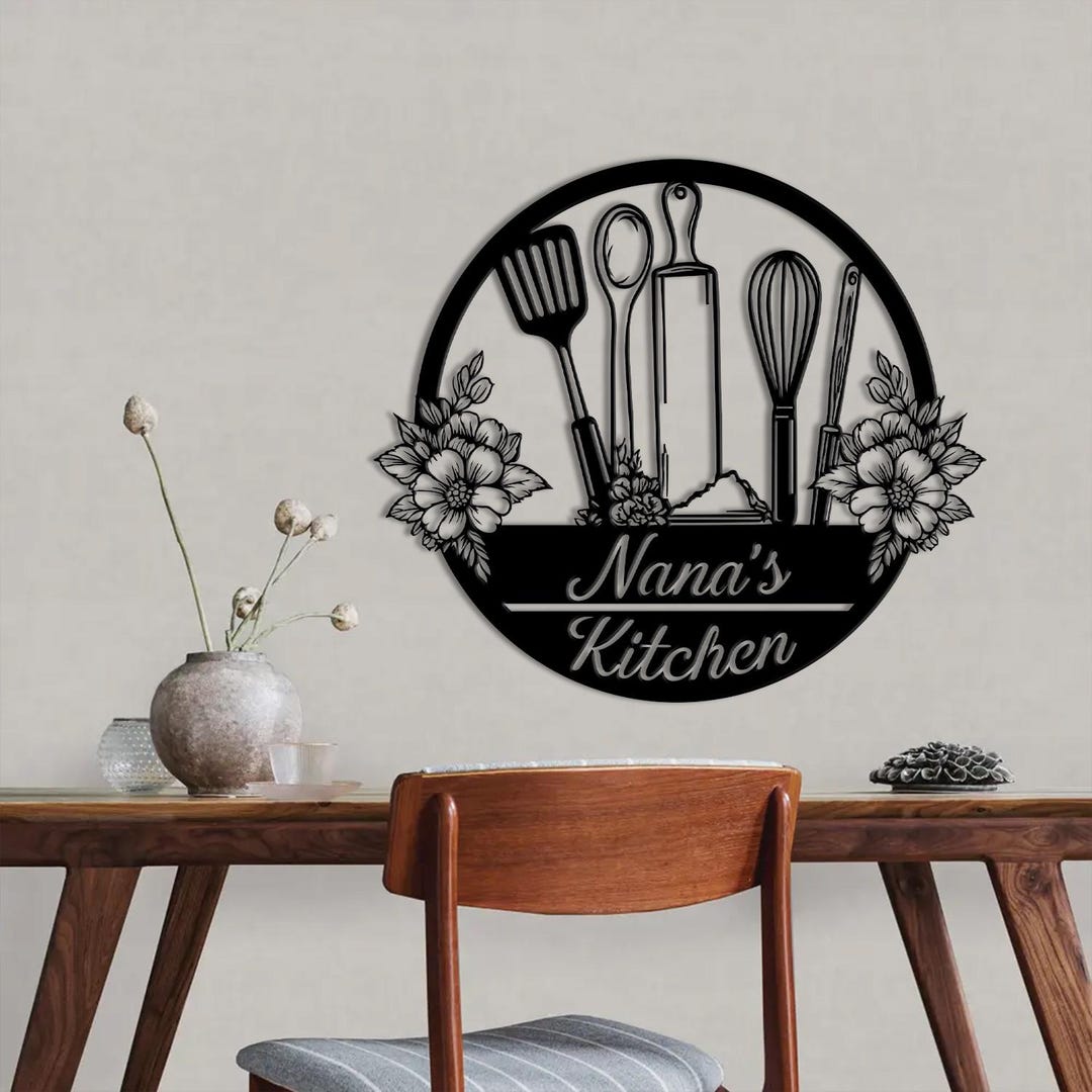 Personalized Kitchen Name Sign Metal Mothers Day Gift for Mom Gift for ...