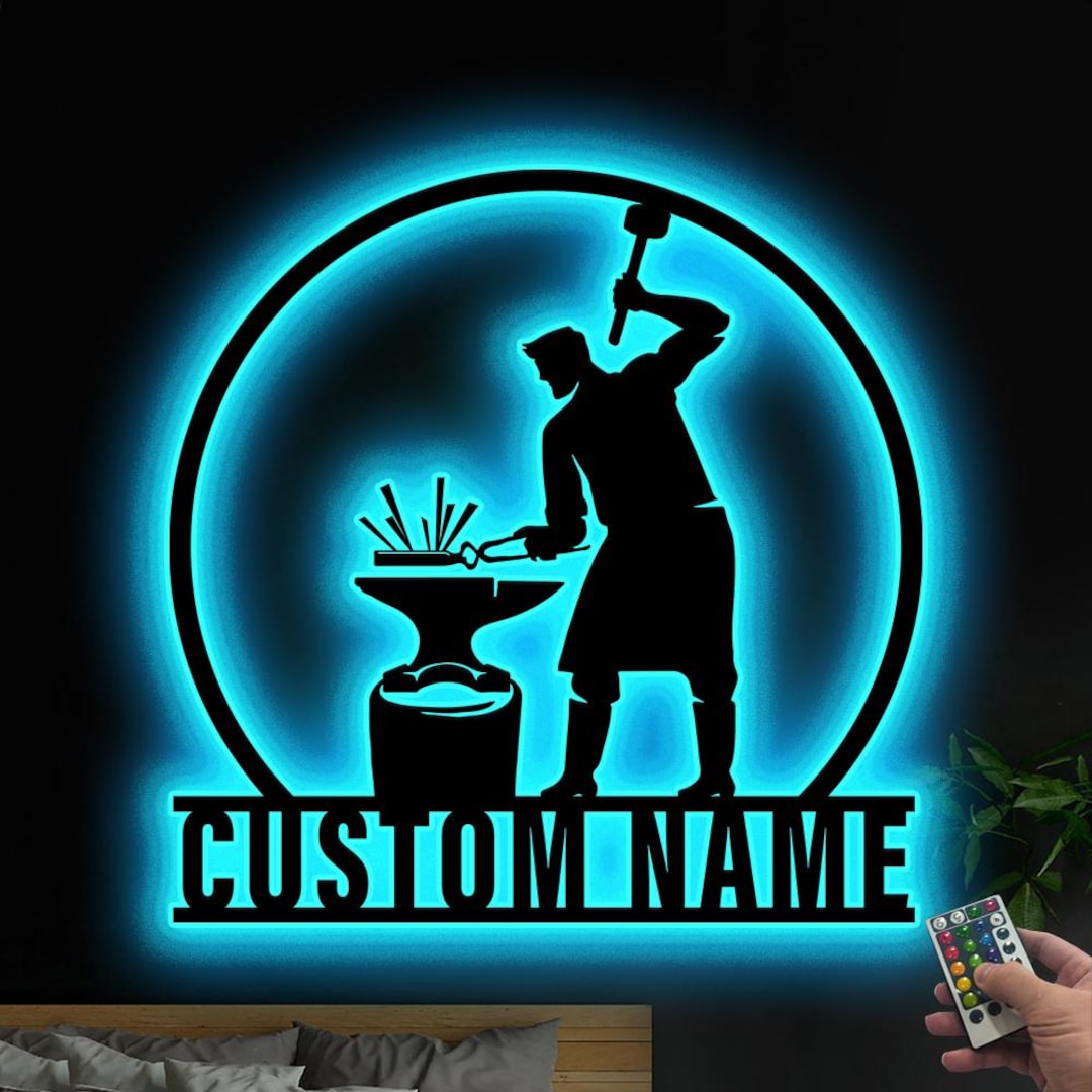 Custom Welder Blacksmith Metal Wall Art,personalized Blacksmith Name ...