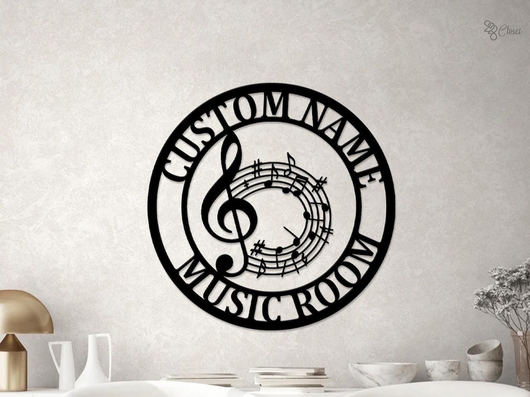 Personalized Music Notes Metal Wall Art, Custom Music Notes Metal Wall ...