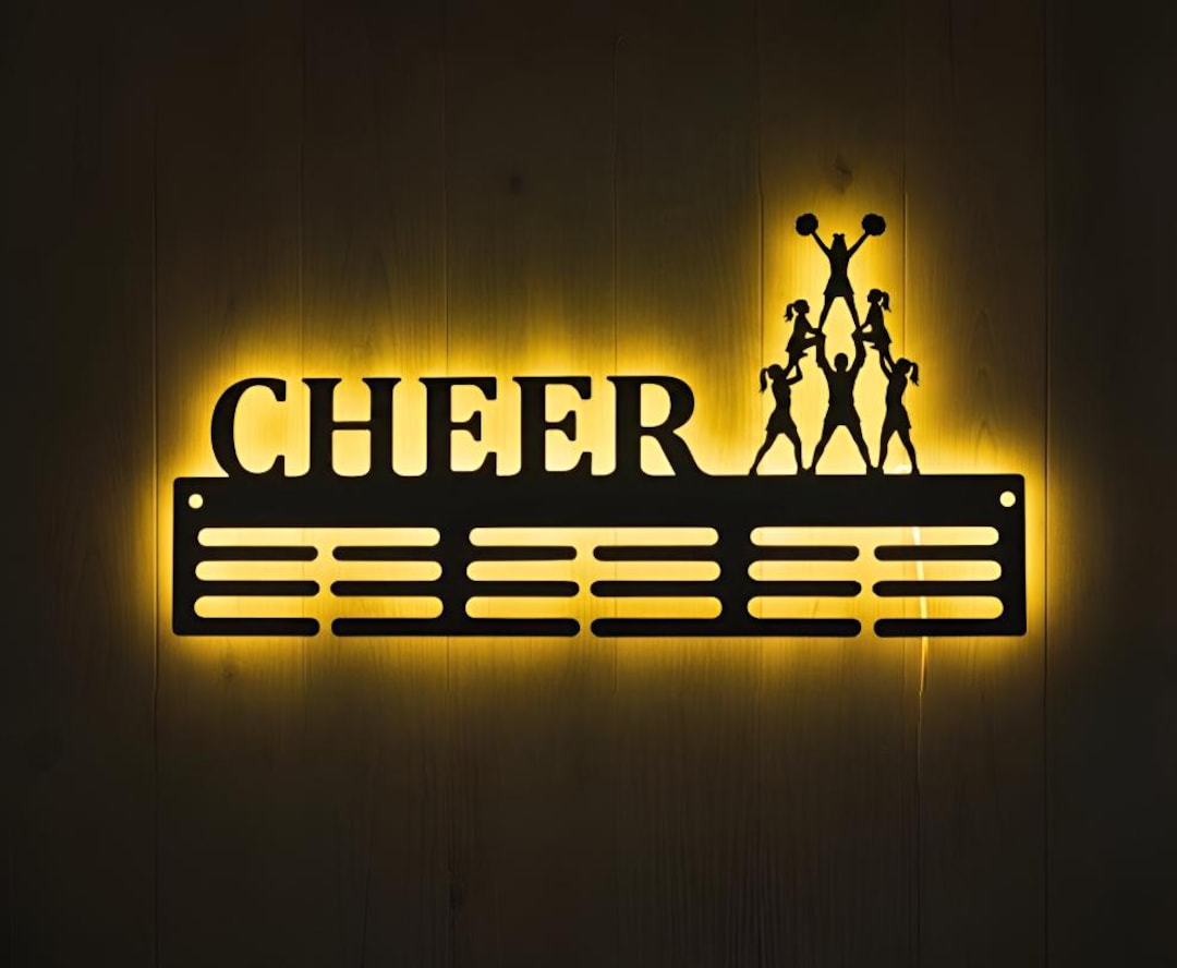 Personalized Cheerleader LED Sign, Cheerleading Medal Holder, Sport ...