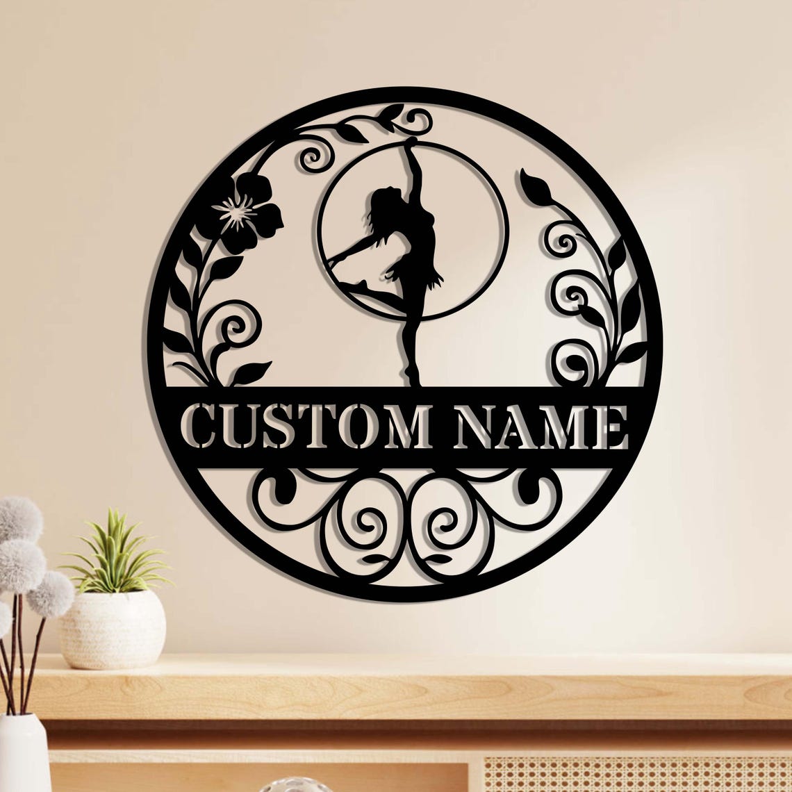 Custom Hula Hoop Metal Sign With Led Lights| Hula Hoop Metal Wall Art ...