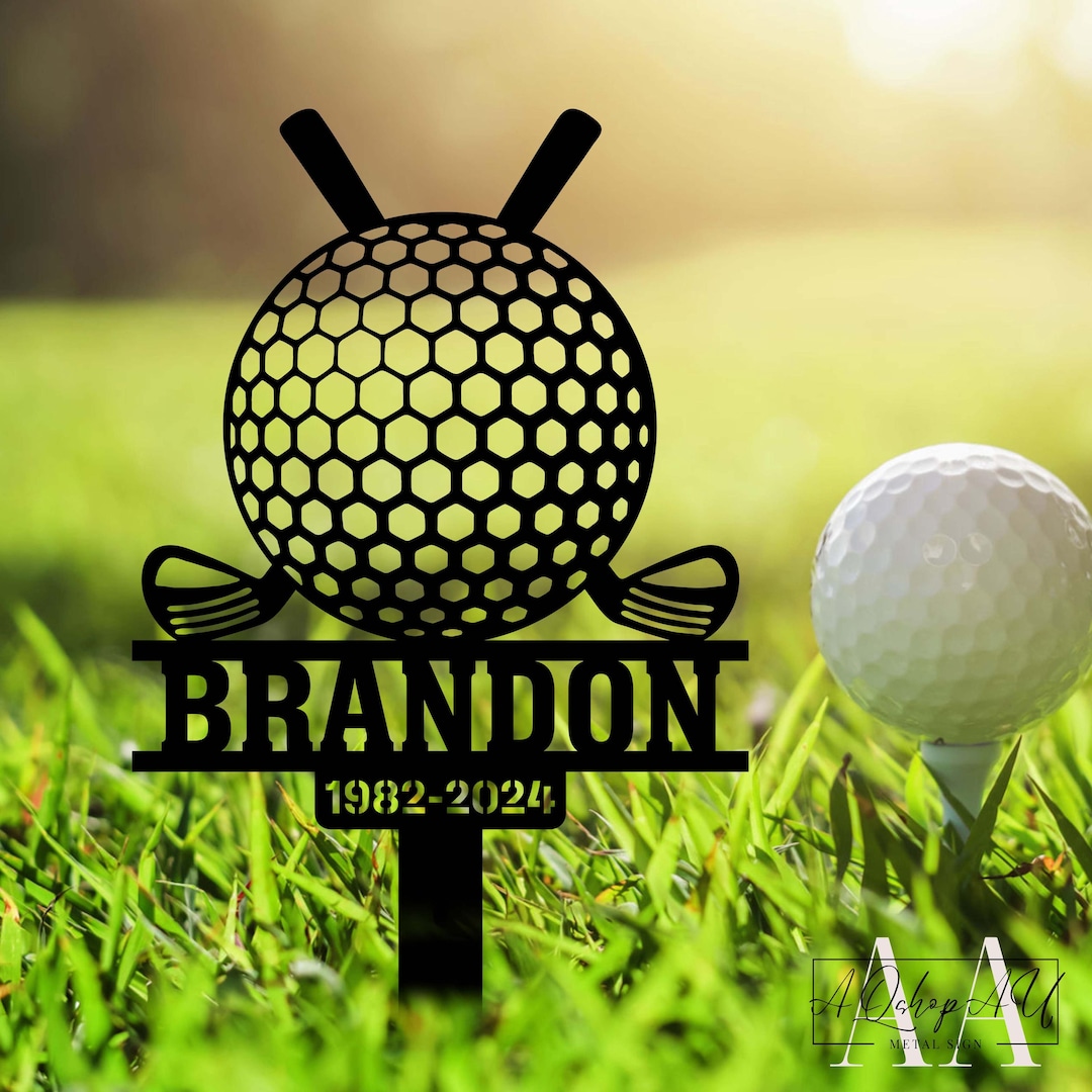 Custom Golf Memorial Metal Stake, Custom Golfer Loss Sign, Memorial ...