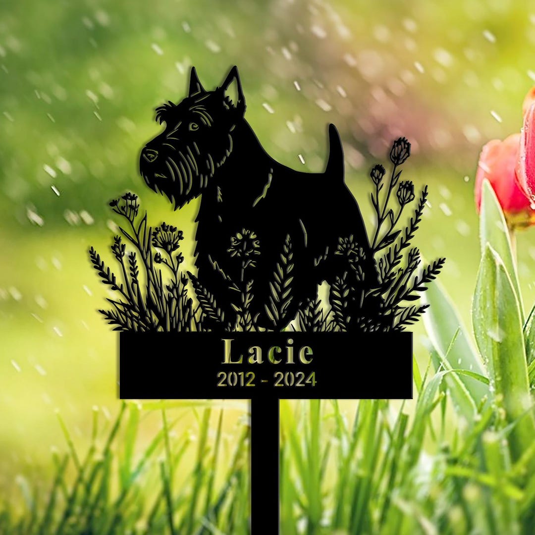 Personalized Dog Memorial Sign, Custom Pet Grave Marker, Scottish ...
