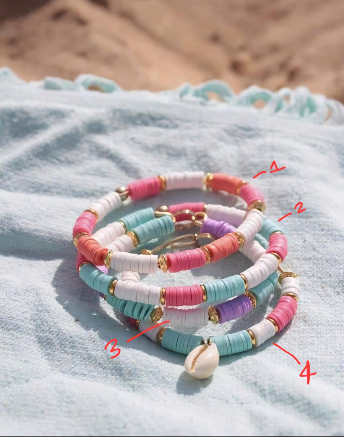 Custom Clay Beach Inspired Bracelets With Accents - Etsy