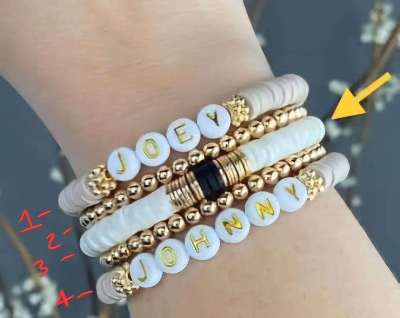 Custom Clay Beaded Bracelets With Names - Etsy